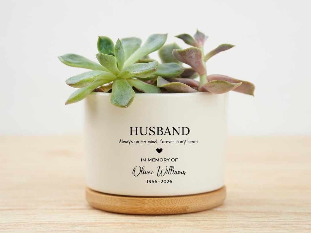 Personalized Husband Memorial Plant Pot, in Loving Memory of Husband ...