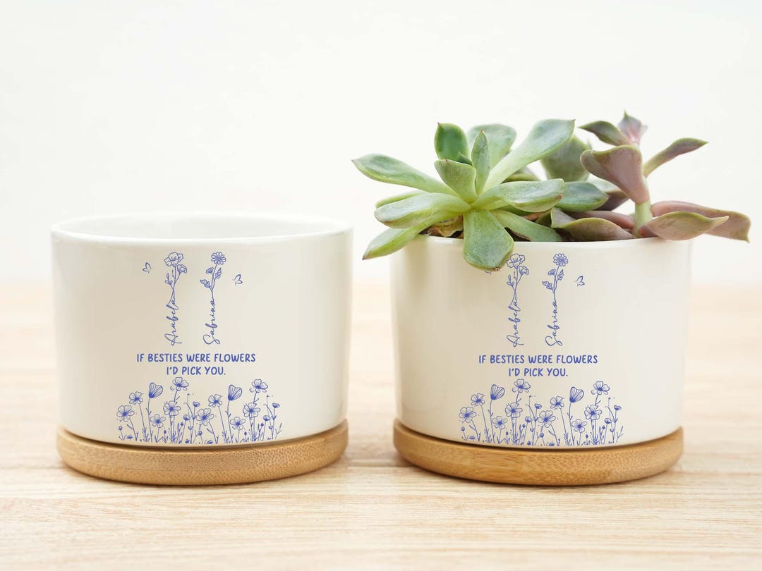 Personalized Flower Pot Gifts for Besties, Birth Month Flower Plant Pot ...