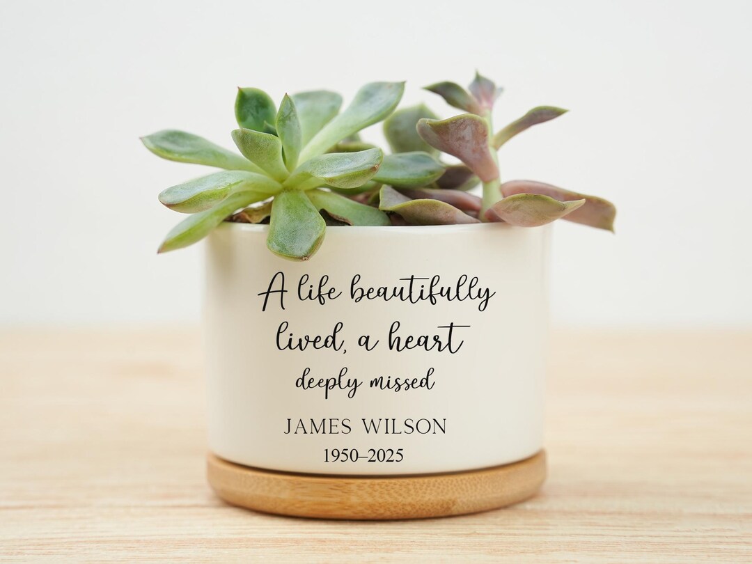 Sympathy Gift Planter, Personalized Memorial Flower Pot, Remembrance ...