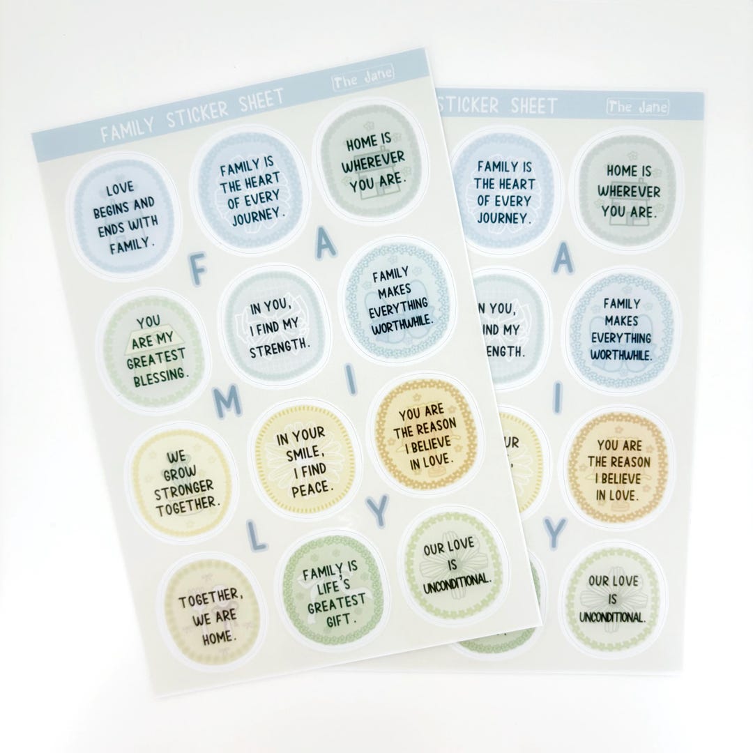 FAMILY Stickers/ Journaling/ Christian Sticker Sheet/ Christian Bible ...