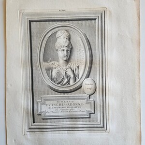 Antique Engraving Minerva Goddess of Wisdom 1700s Greek Dutch Engraving ...