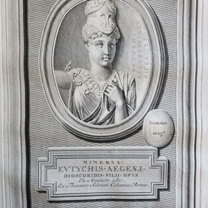 Antique Engraving Minerva Goddess of Wisdom 1700s Greek Dutch Engraving ...