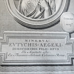 Antique Engraving Minerva Goddess of Wisdom 1700s Greek Dutch Engraving ...