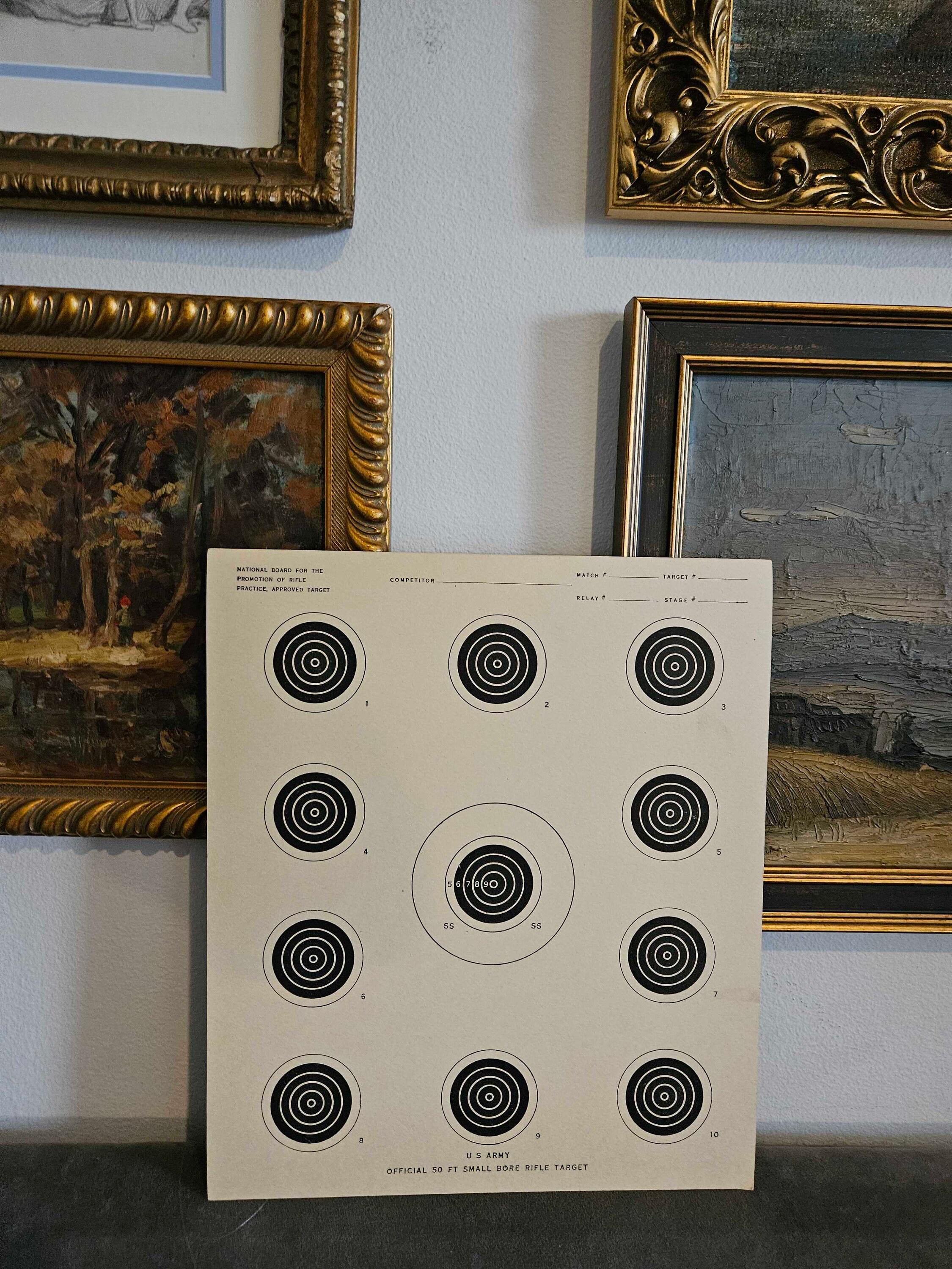 Set of 10 Vintage 1940s-50s Circular Shooting Targets • Paper Bullseye ...