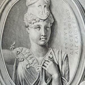 Antique Engraving Minerva Goddess of Wisdom 1700s Greek Dutch Engraving ...