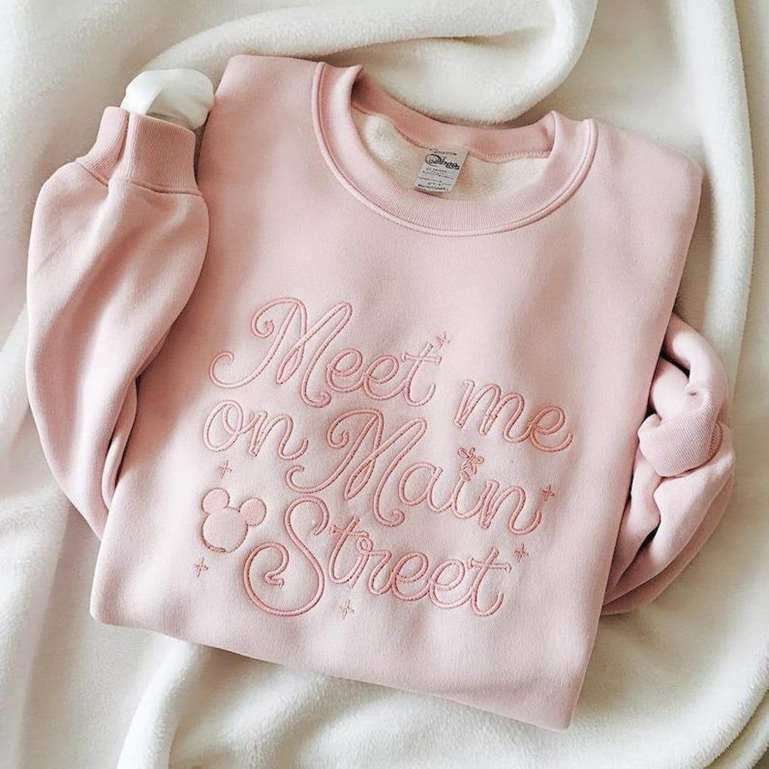 Embroidered Main Street USA Sweatshirt, Embroidered Meet Me on Main ...