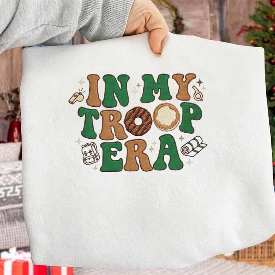 In My Troop Era Embroidered Design, Camping Girl Aesthetic Art, Outdoor ...