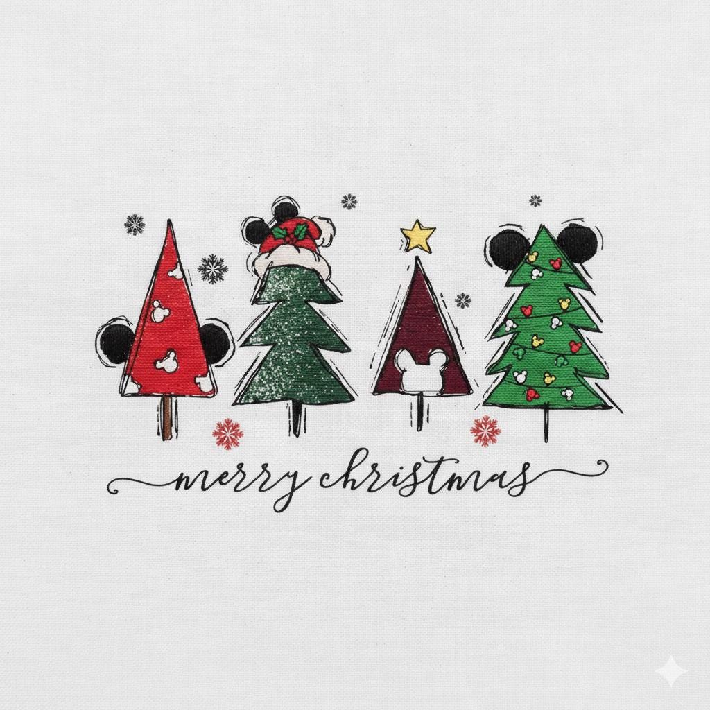 Disney Mickey Christmas Trees Embroidery Design, Merry Christmas Stitch ...