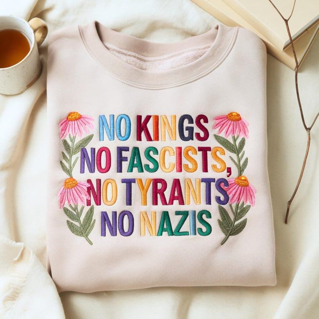 No Kings in America Embroidered Design,political Statement Embroidery ...