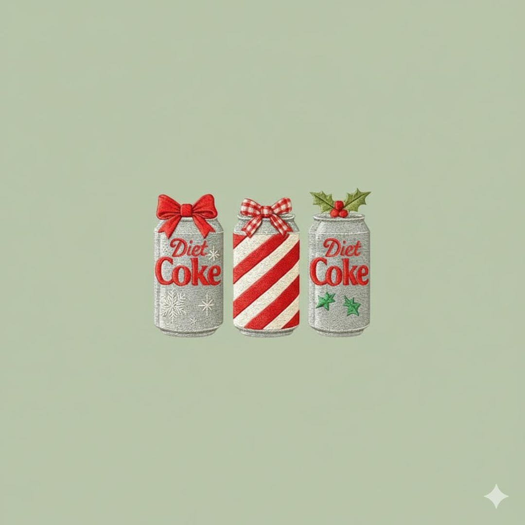 Christmas Diet Coke Embroidered Design, Diet Coke Design,christmas ...