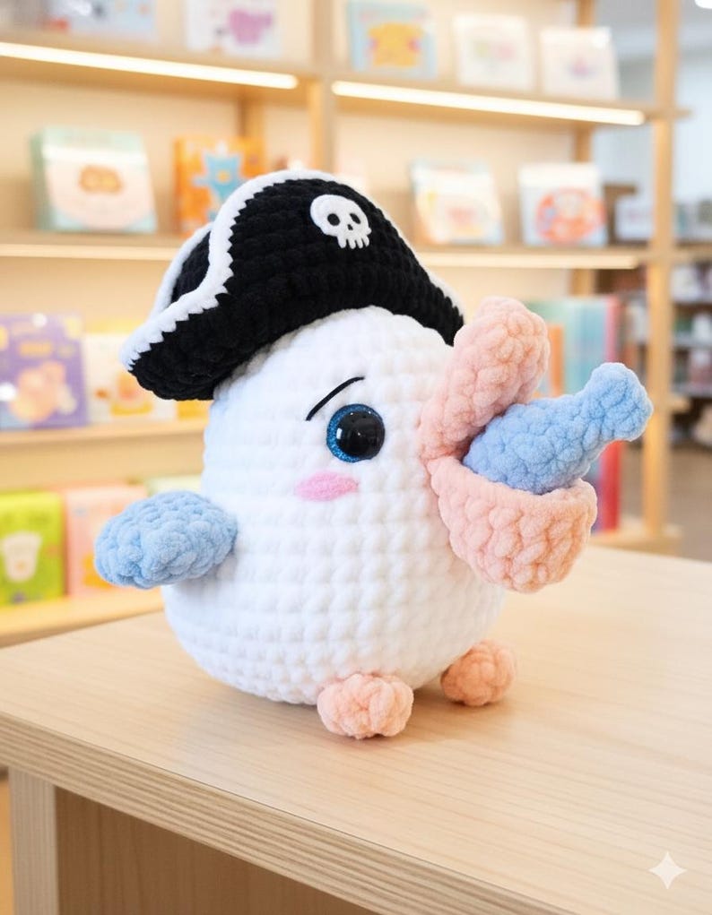 Pelican Crochet Pattern PDF – Low-sew Bird Amigurumi With Hat, Quick ...