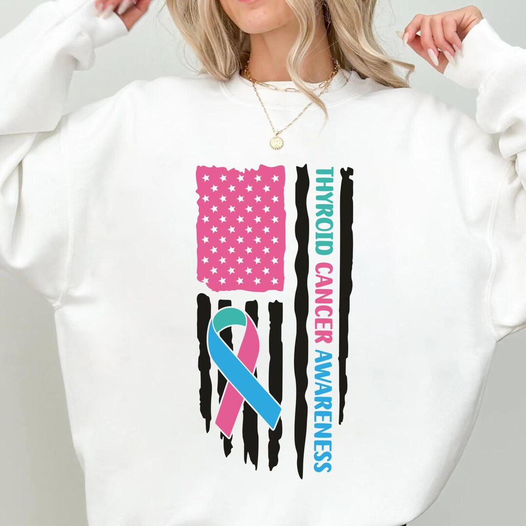 Thyroid Cancer Flag Svg, Thyroid Cancer Awareness Svg Png, Thyroid ...