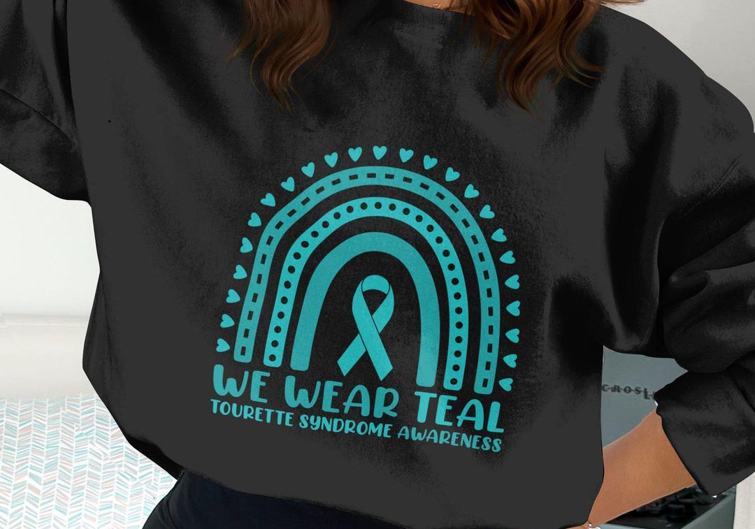 We Wear Teal Svg, Tourette Syndrome Awareness Svg Png, Teal Ribbon Svg ...