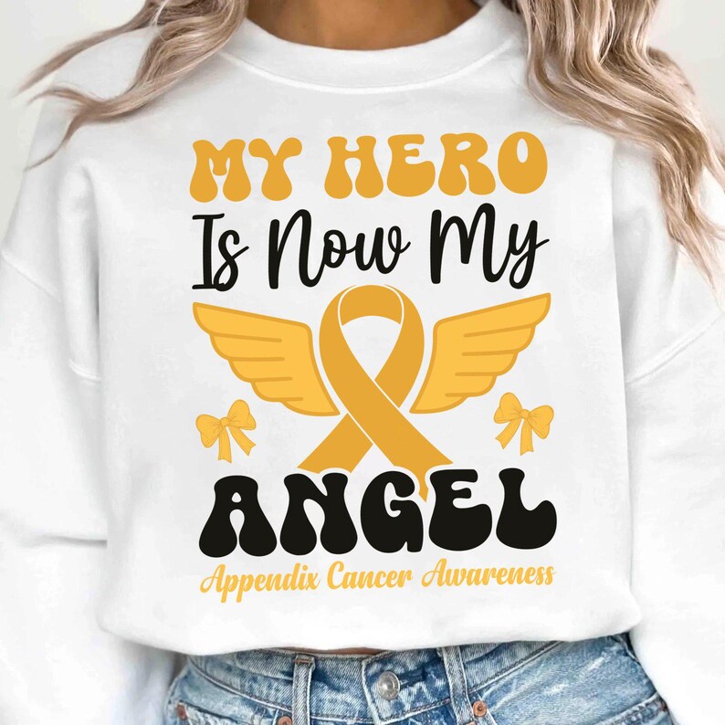 Appendix Cancer Awareness Svg Png Bundle, Amber Ribbon Svg Cricut File ...