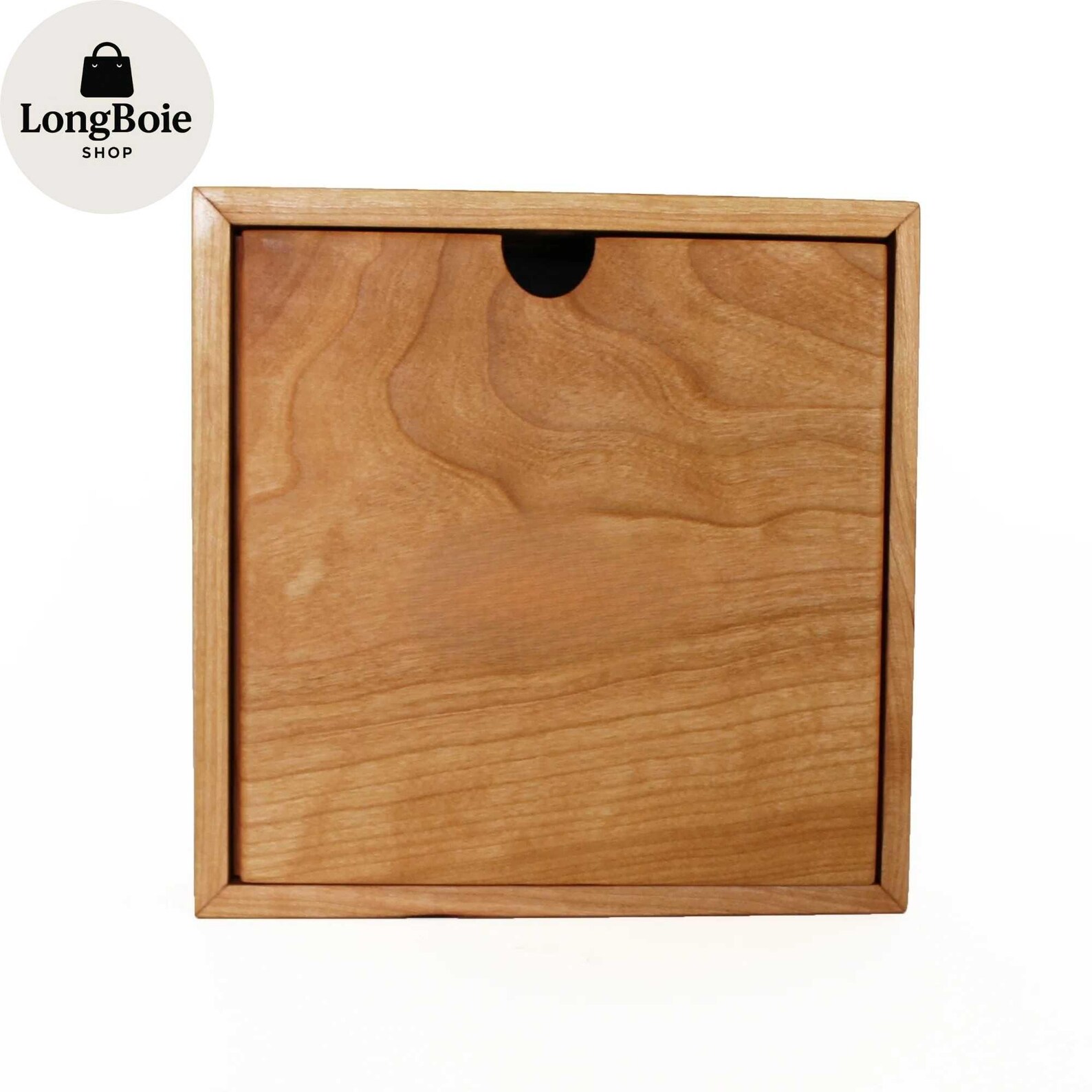 Modern Wall Clock - Leather & Cherry, Handcrafted Wooden Box Clock - Etsy