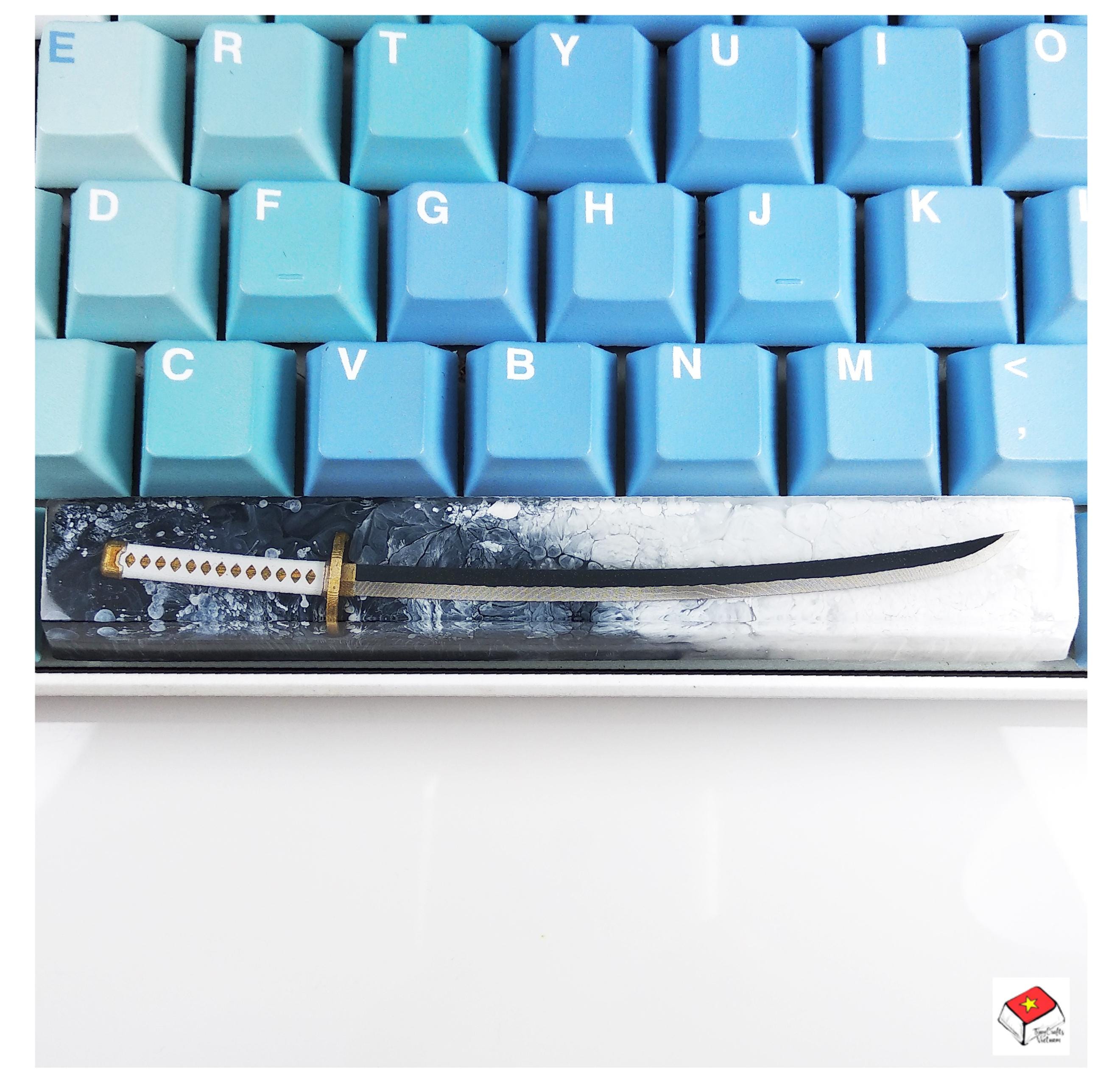 Katana Keycap Spacebar 5.5u – 7u Sizes , Japanese Anime, Artisan Resin ...