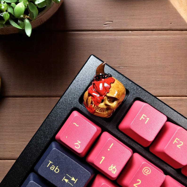 Skull Keycap Resin, Samurai Mask Helmet Keycap, Japanese Keycap Artisan ...