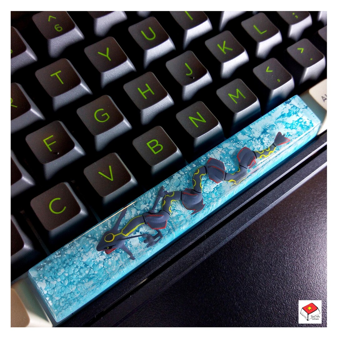 Shiny Ray.quaza Spacebar Resin Keycap ,anime Keycap, Custom Keycap ...