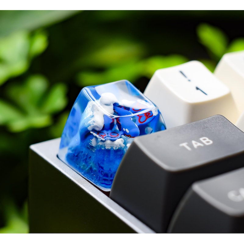 Blue White Keycaps Anime - Etsy