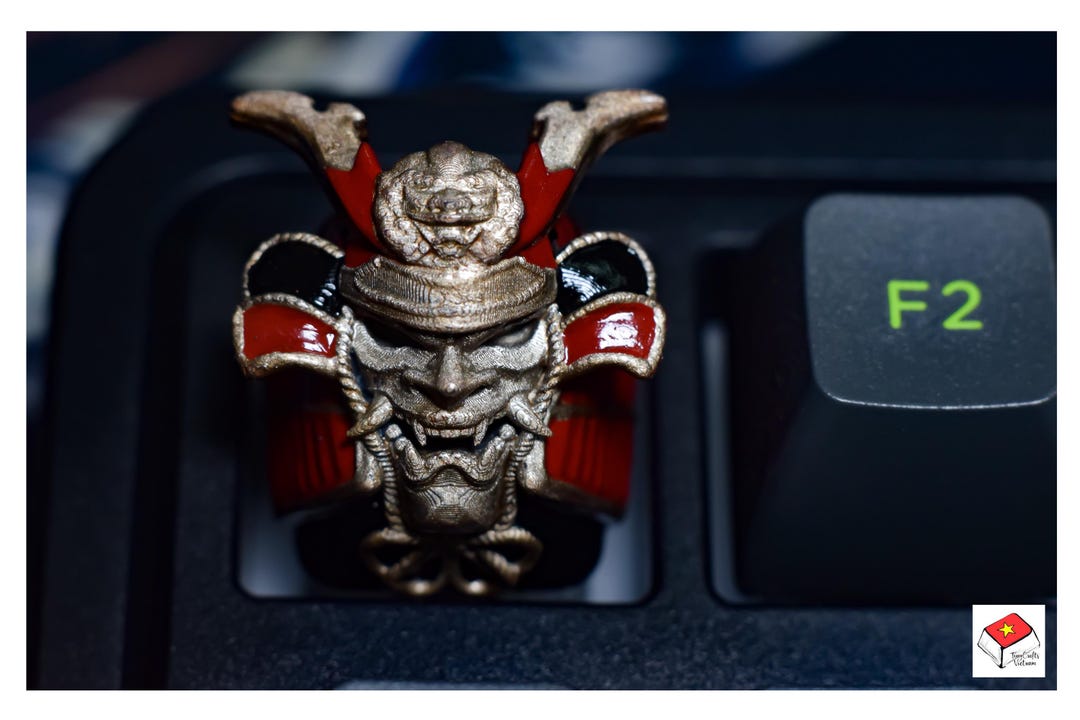 Samurai Keycap Resin, Samurai Mask Helmet Keycap, Japanese Keycap ...