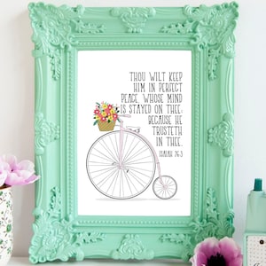 Bible Verse Print, Scripture Art Download, Bicycle Art Instant Download ...