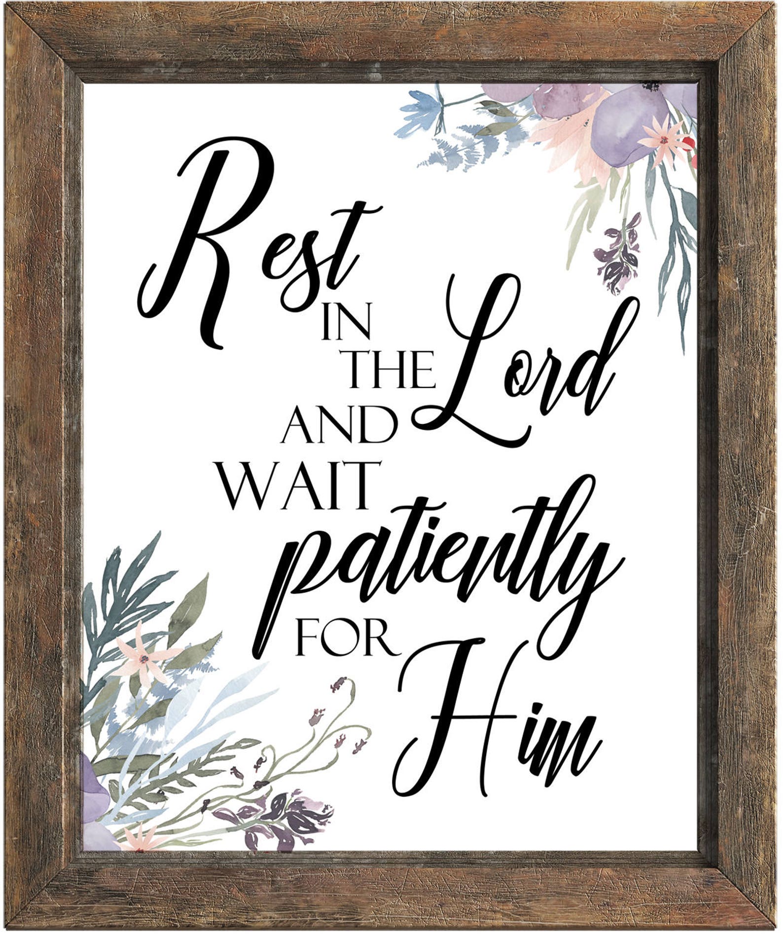 Scripture Printable Art, Rest in the Lord, Bible Verse Art, Scripture ...