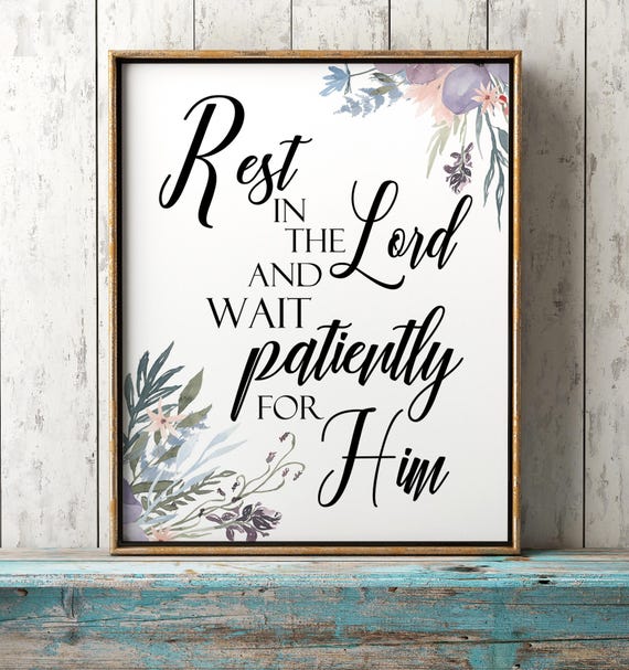 Scripture Printable Art Rest in the Lord Bible Verse Art - Etsy