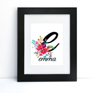 Letter Print, Monogram Printable, Personalized Print, Custom Nursery ...