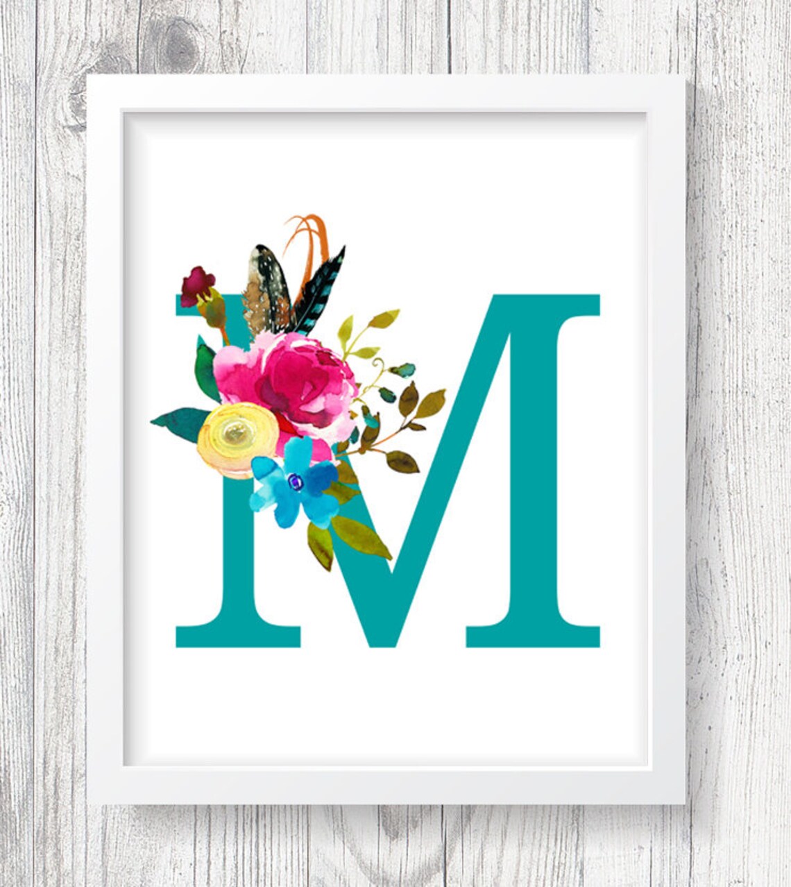 Letter M Digital Print Monogram Print Custom Nursery Print - Etsy
