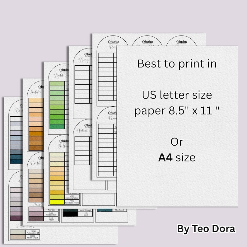 Ohuhu Color Swatch Template , Ohuhu Honolulu 320 Colors Swatch Card ...