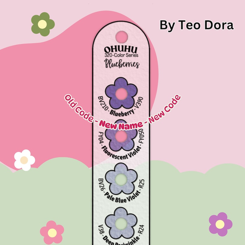 320 Ohuhu Alcohol Markers Swatch Card Template Cute | Single Long ...