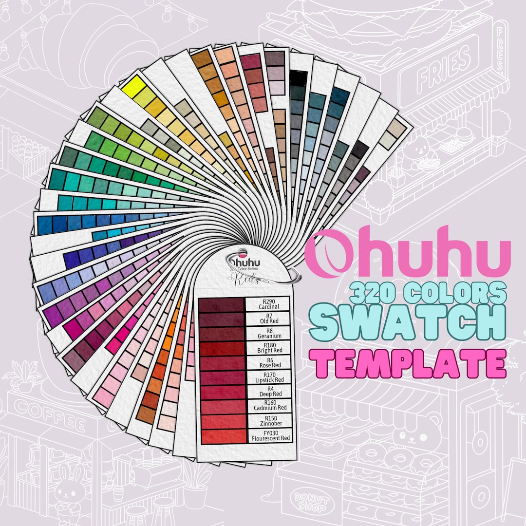 Ohuhu Color Swatch Template , Ohuhu Honolulu 320 Colors Swatch Card ...