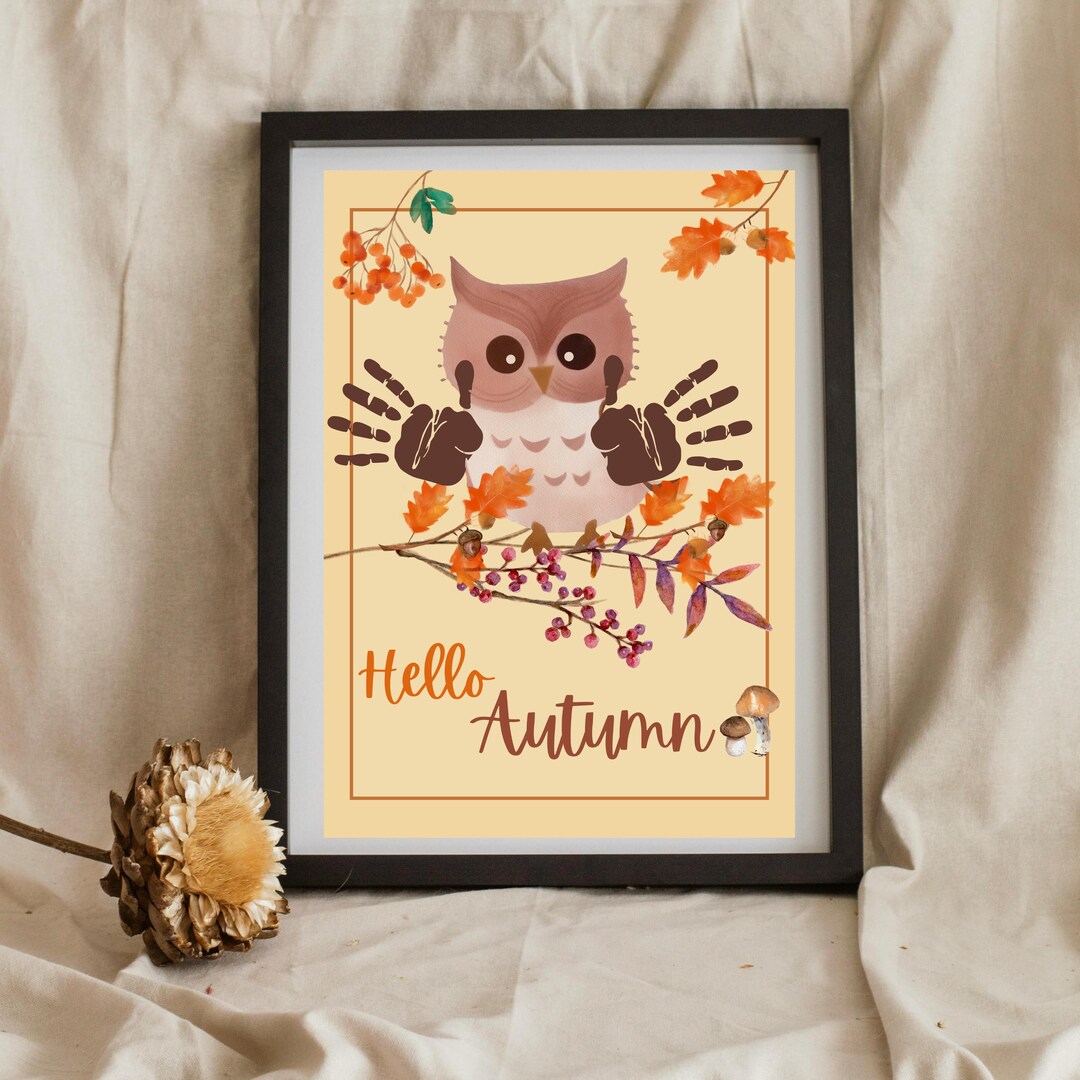 Fall Owl Handprint Art | DIY Autumn Kids Craft (digital Download) - Etsy