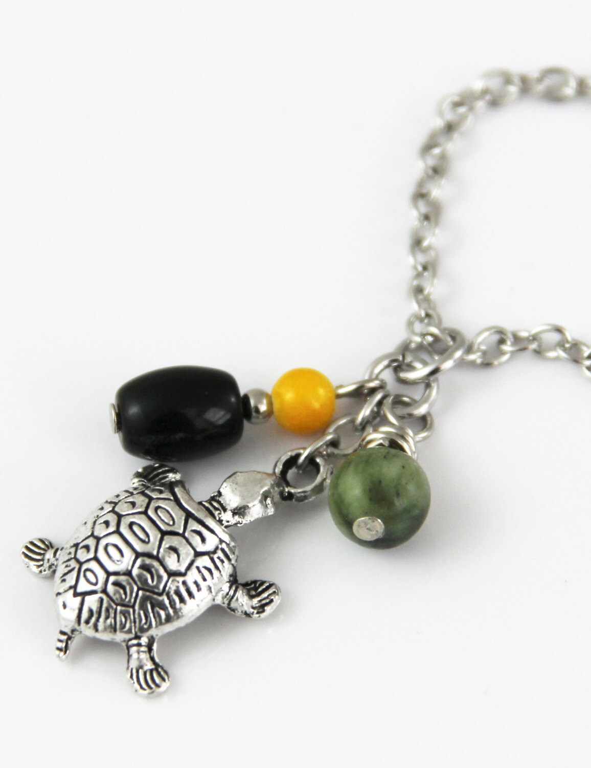 Turtle Cutie - Small Silver Turtle Charm Pendant Necklace - Natural ...