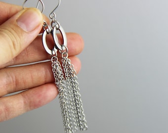 Long Fringe Earrings - Etsy