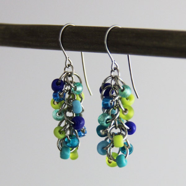 Blue Green Earrings - Etsy
