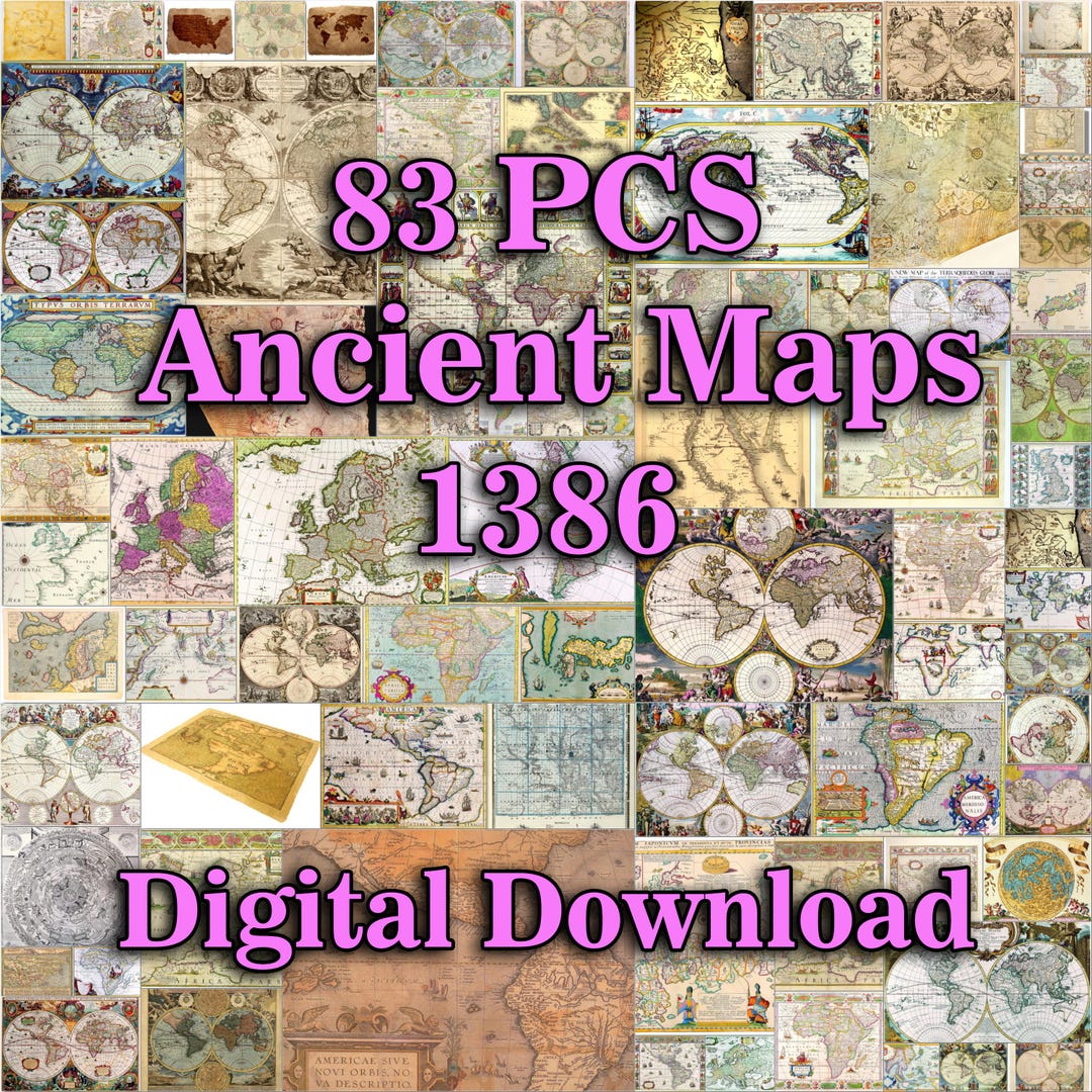 Large World Map, World Map Wall Art Print, Ancient Map, Original ...