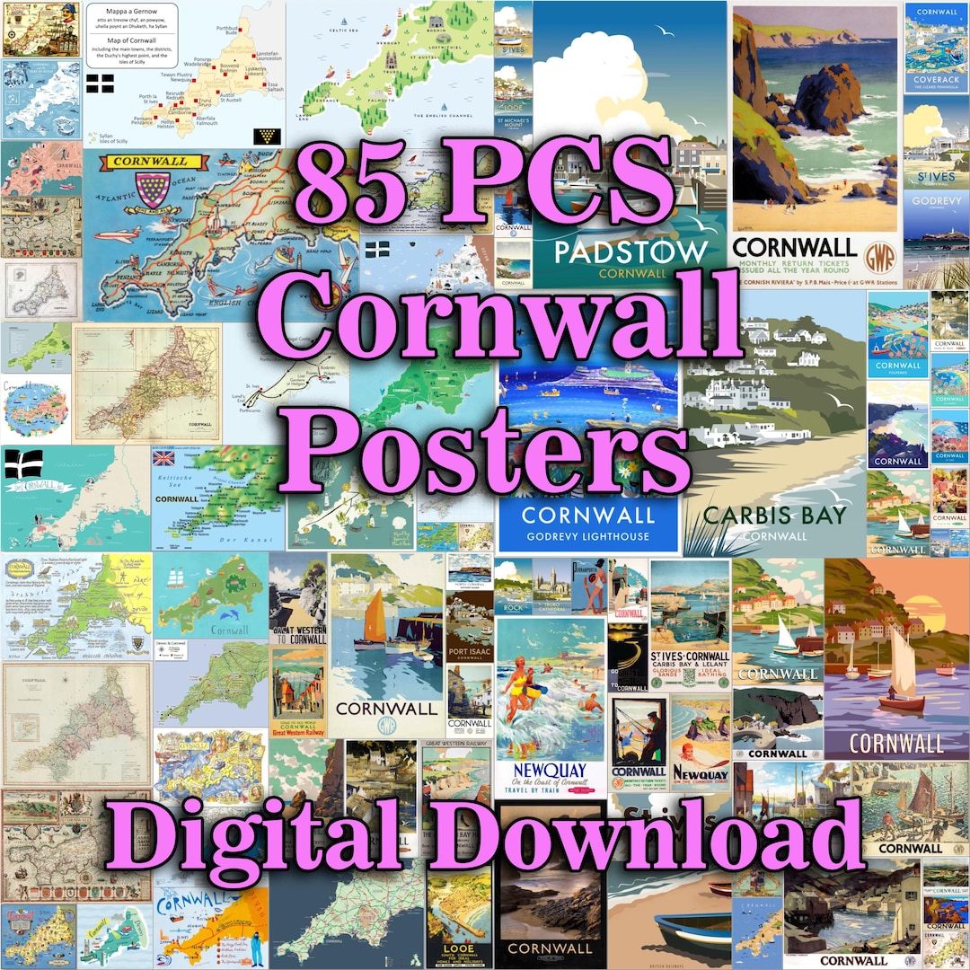 Cornwall Poster, Cornwall Art, Cornwall Art Print, Cornwall Artwork ...
