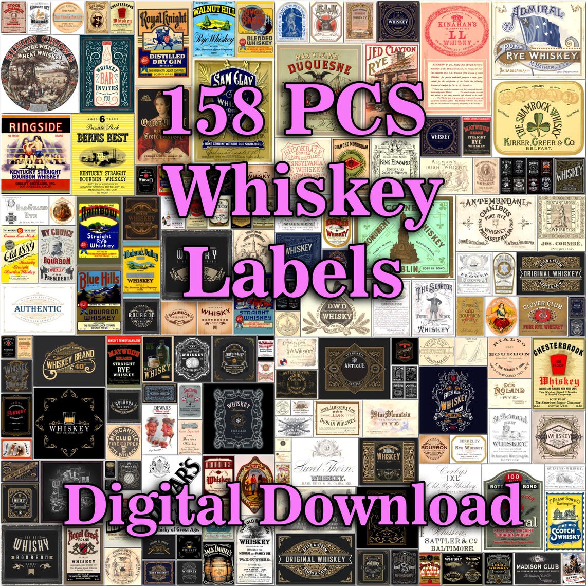Whiskey Bottle Label, Mini Liquor Labels, Bourbon Labels, Jack Daniels ...