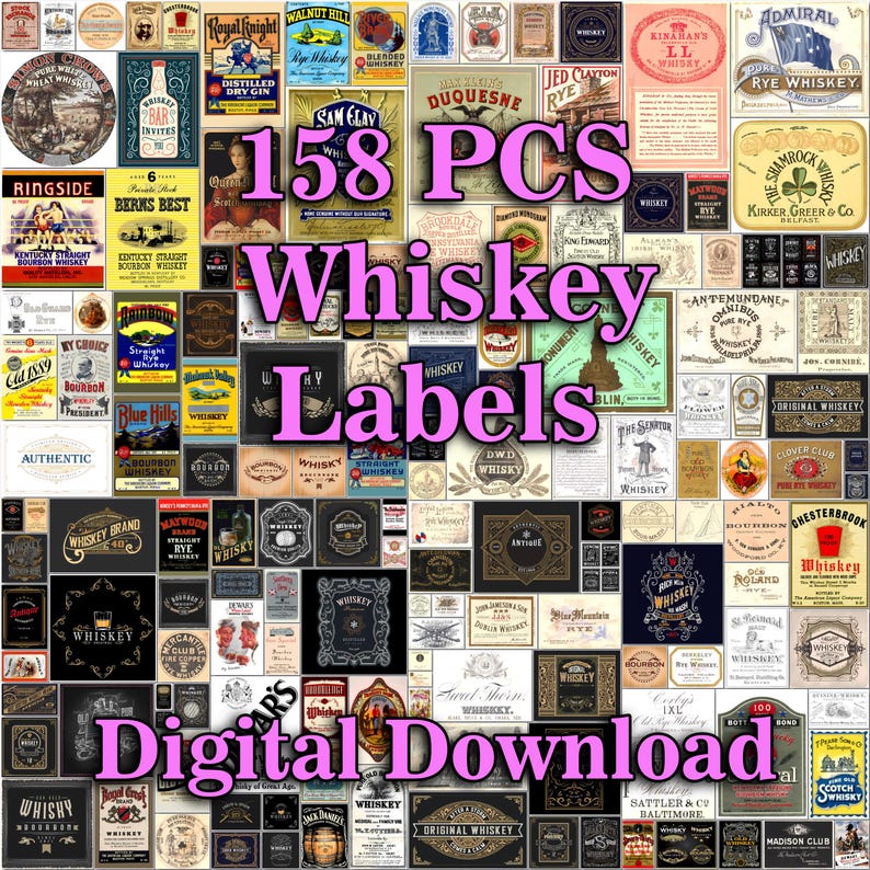 Whiskey Bottle Label, Mini Liquor Labels, Bourbon Labels, Jack Daniels ...