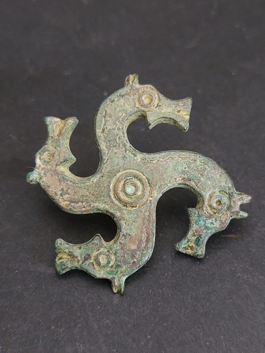 Ancient Roman Zoomorphic Fibula – Patinated Bronze – Archaeological ...