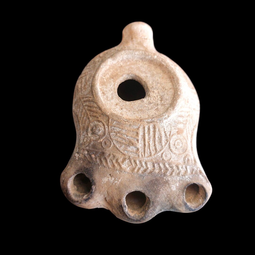 Rare Ancient Samaritan Oil Lamp – Three-spout Syro-palestinian Lamp ...