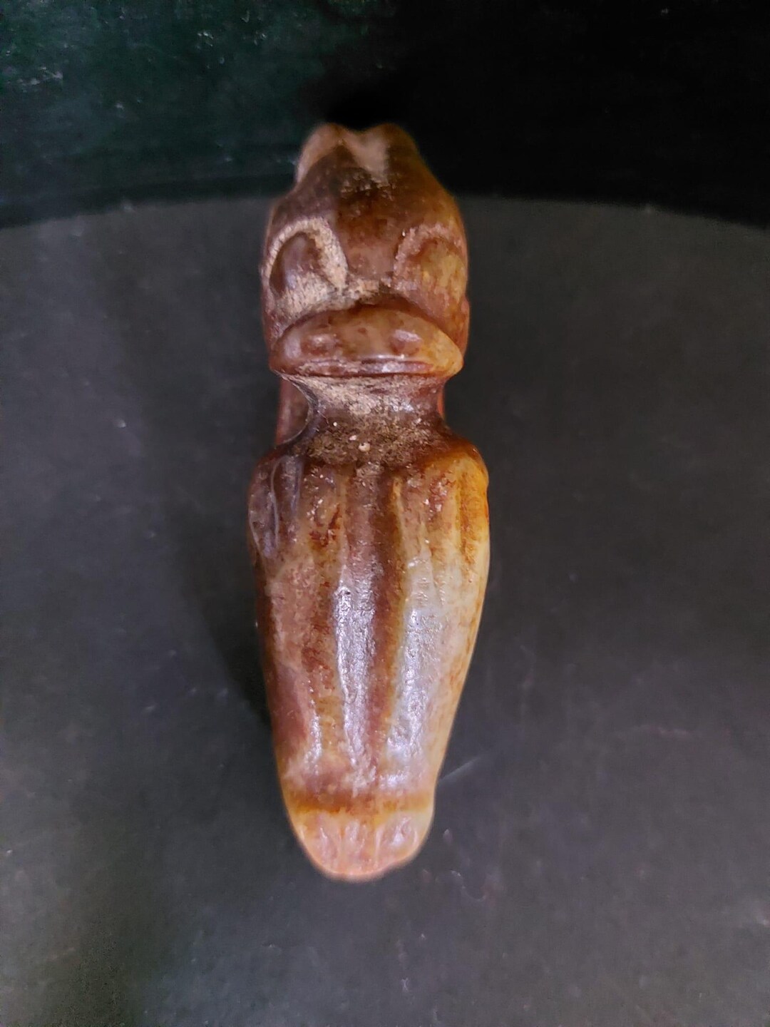 Ancient Brown Jade Amulet – Stylized Protective Deity – Ritual Totem ...