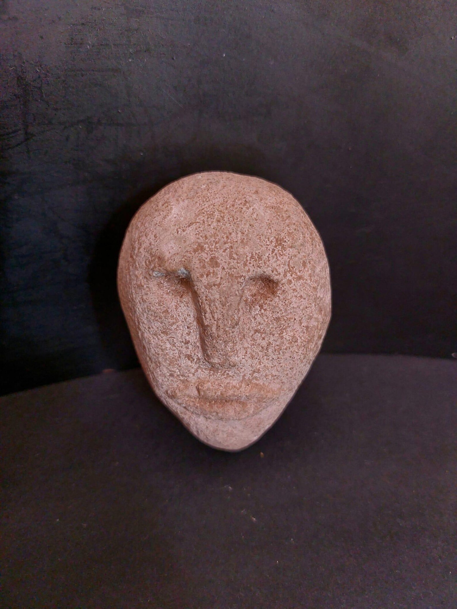 Ancient Spirit Stone Face – Carved Native American Ritual Head (c.1600 ...