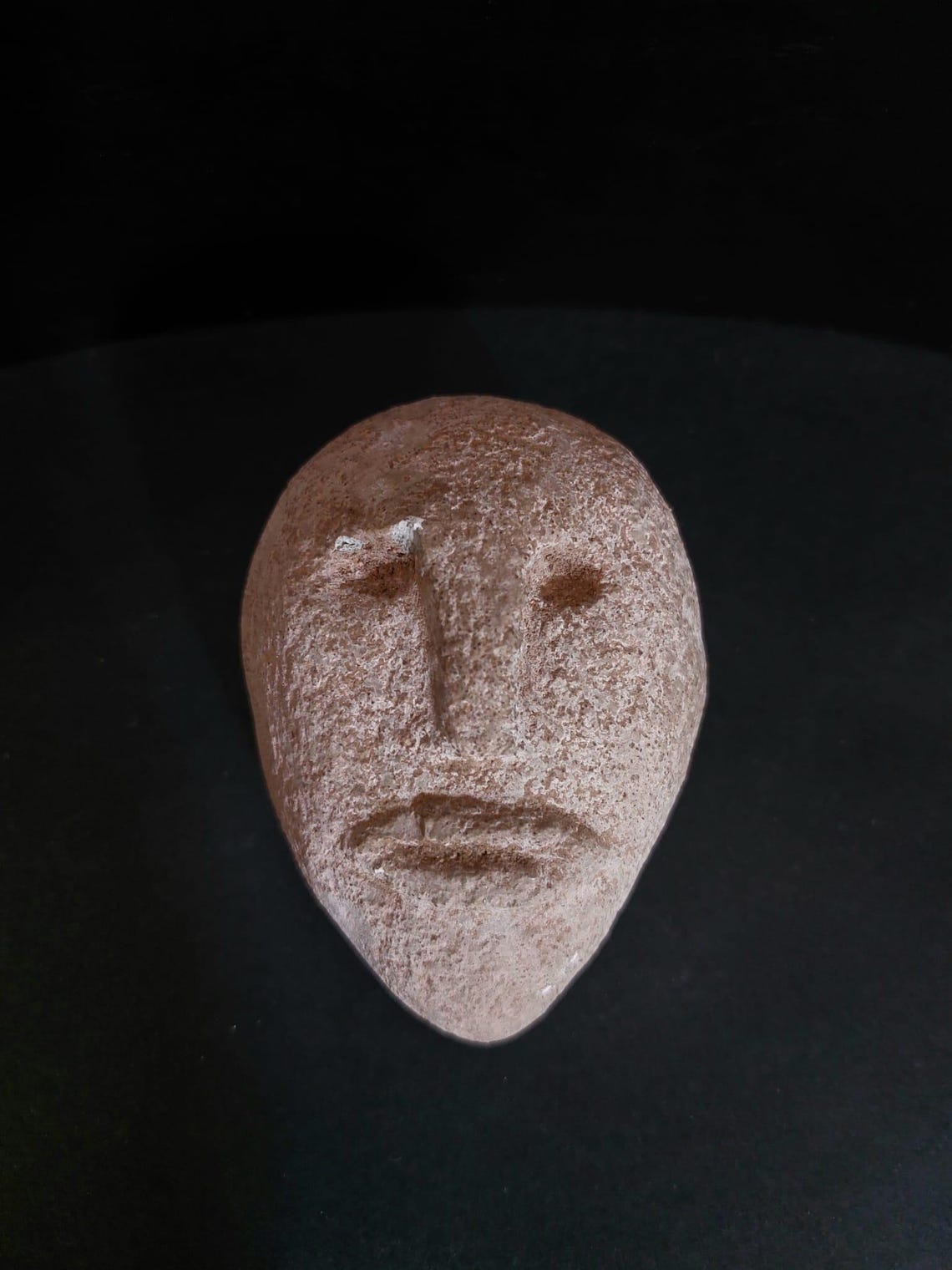 Ancient Spirit Stone Face – Carved Native American Ritual Head (c.1600 ...