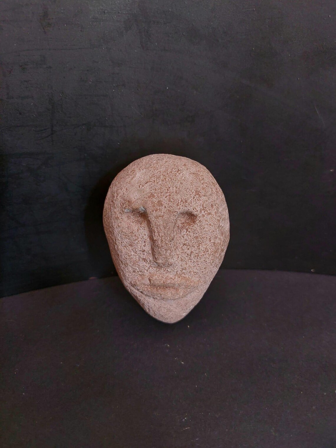 Ancient Spirit Stone Face – Carved Native American Ritual Head (c.1600 ...