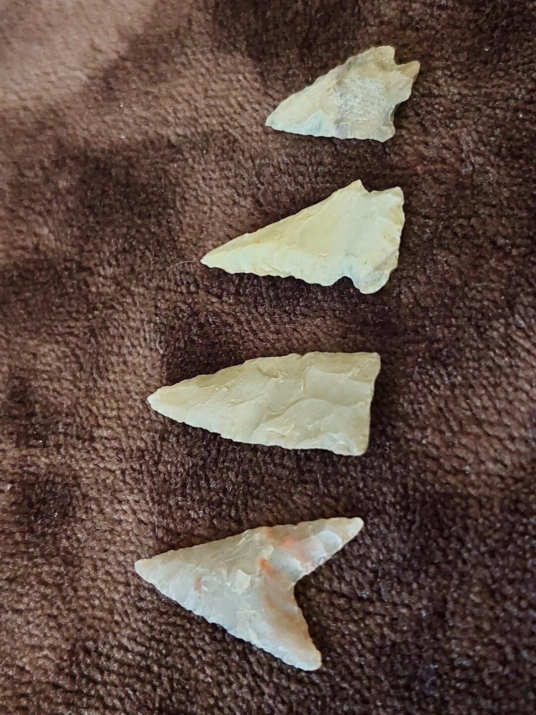 Lot of 4 Ancient Native American Arrowheads – Hand-knapped Flint ...