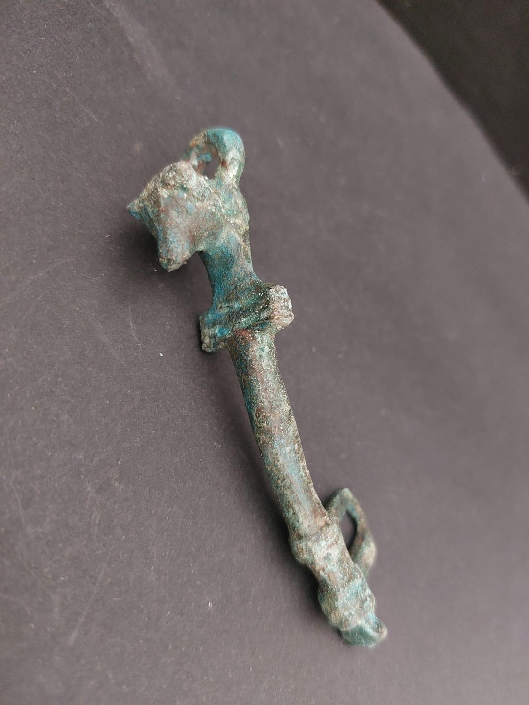 Ancient Roman Bronze Key – Ring Key Decorated With a Wolf’s Head (1st ...