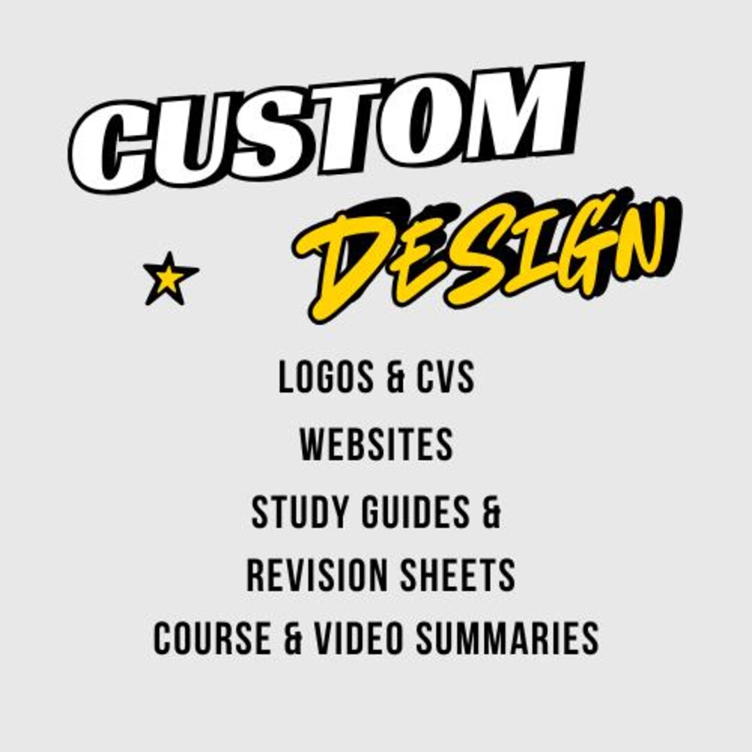 Custom Websites | Logos, Cvs | Study Guides & Summaries – High-quality ...