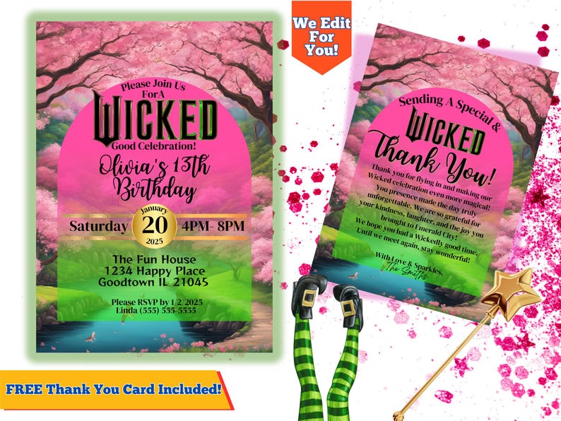 Wicked Birthday Invitation - Etsy